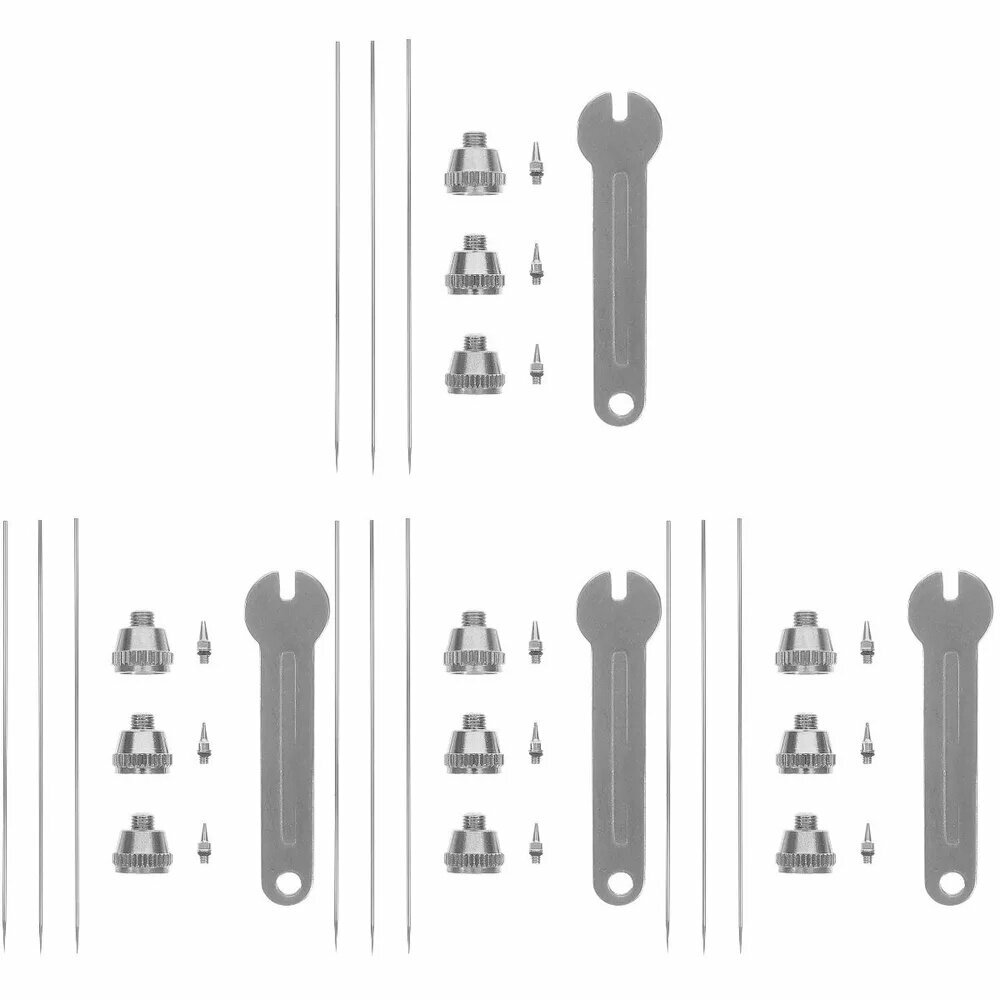 Комплект сопел и игл для аэрографов из нержавеющей стали и меди для работы с аэрографом