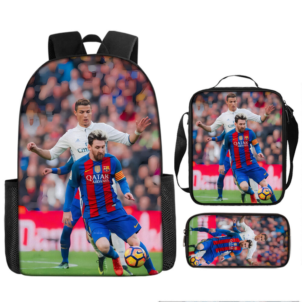 Футбольный чемпионат мира по футболу, периферийный студенческий школьный рюкзак, школьный рюкзак Месси, большой вместительный рюкзак из полиэстера, снижающий нагрузку, и набор ранцев