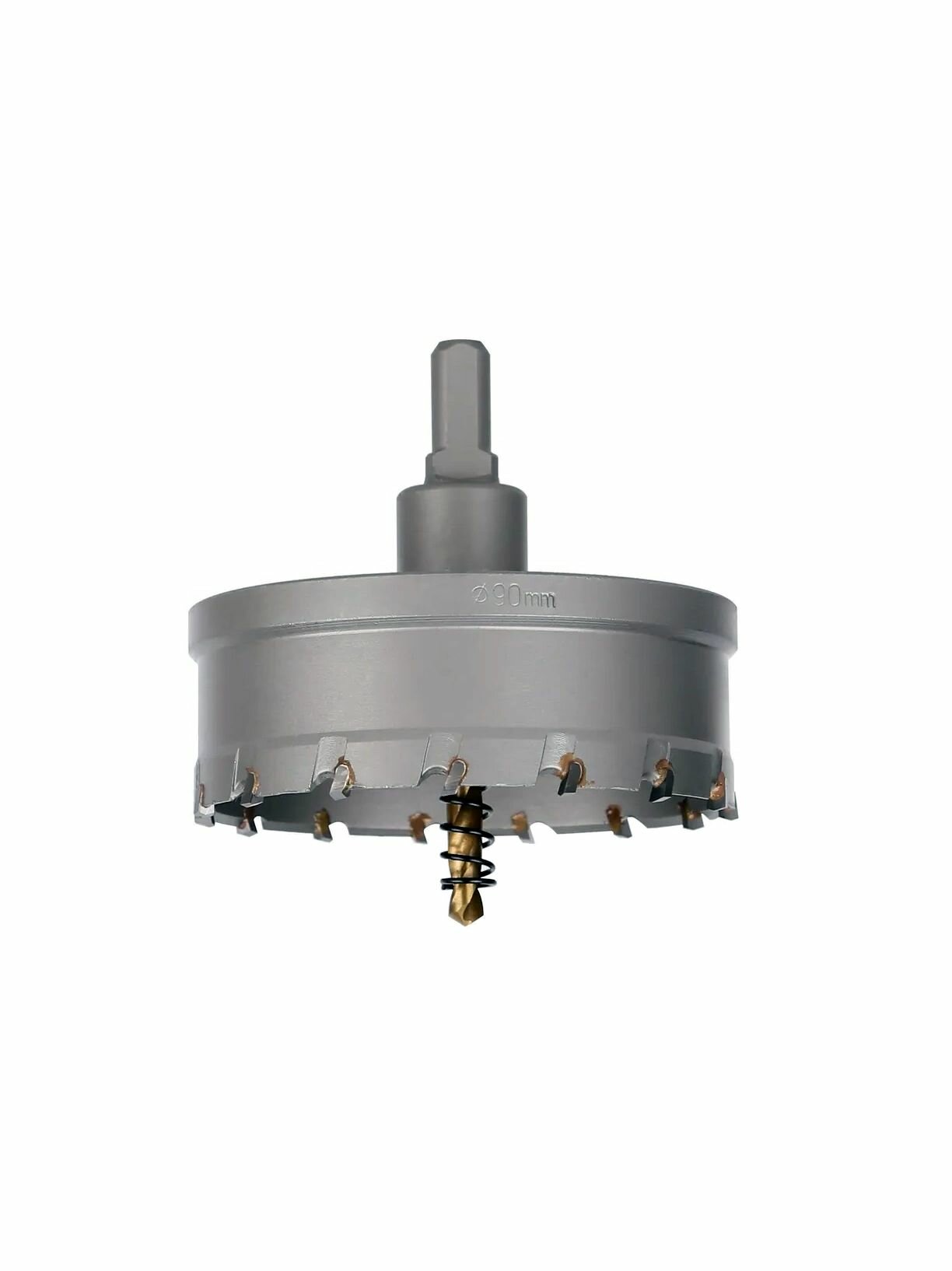 Коронка TCT с твердосплавными напайками для сверления по металлу, диаметр 90 мм