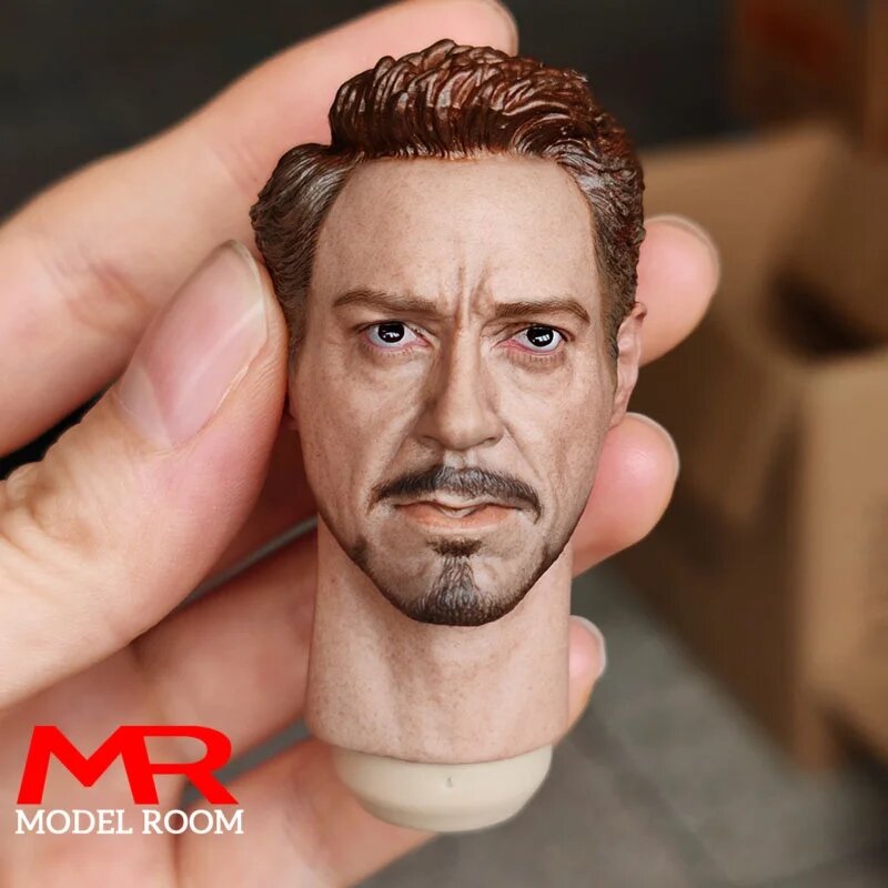 Масштаб 1/6, скульптура головы Роберта Дауни-молодшего, модель резьбы, подходит для 12-дюймовой фигурки мужского солдата, куклы для тела