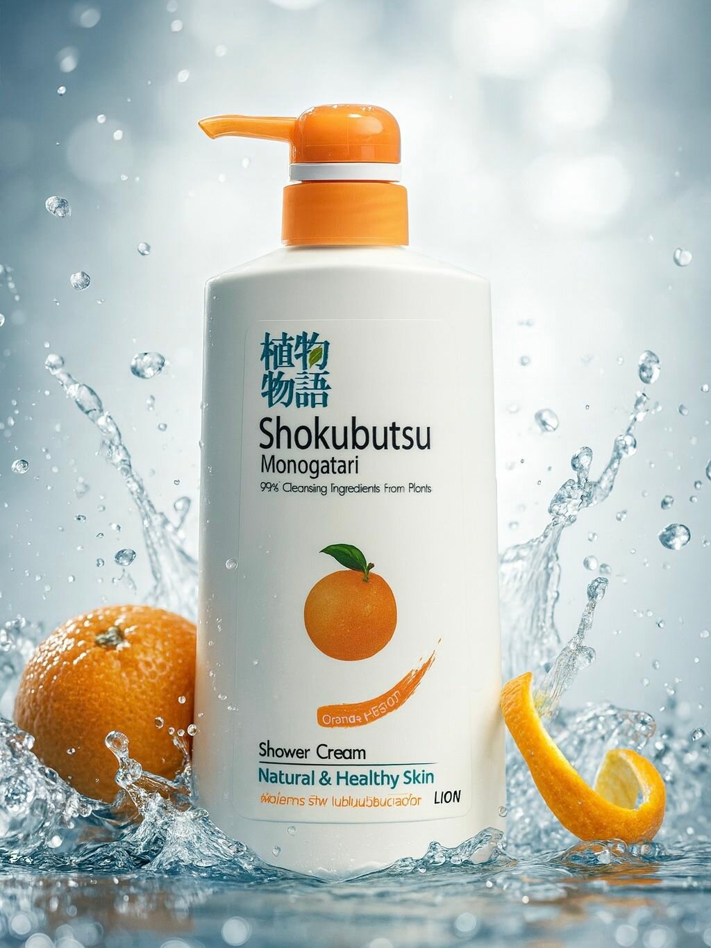 Крем-гель для душа Lion Shokubutsu Масло цедры апельсина 500 мл