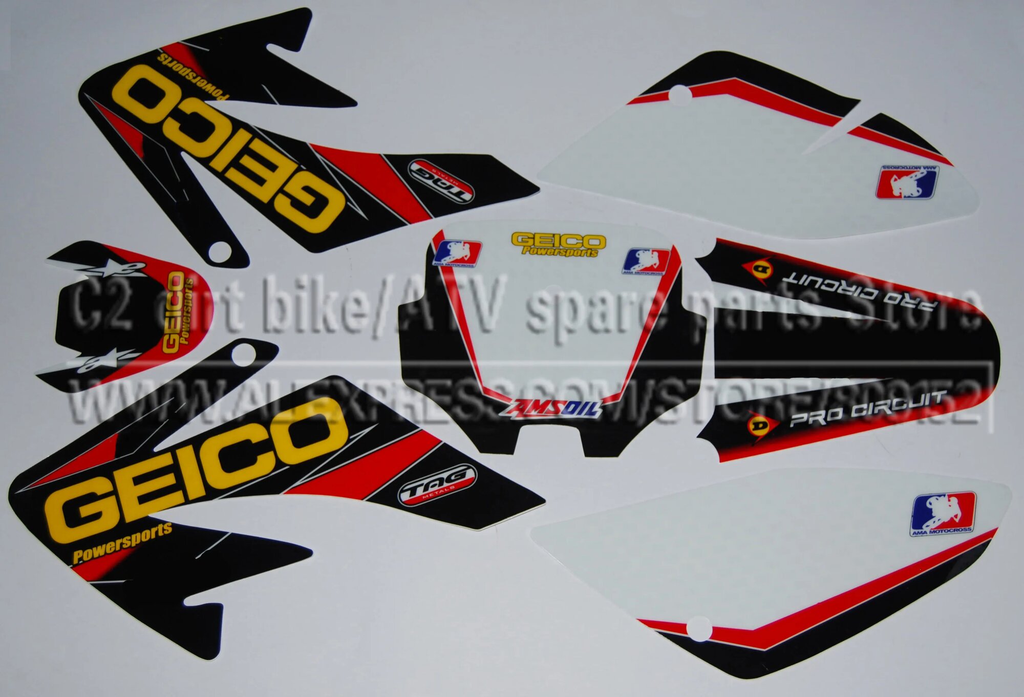 Набор графики CRF 70 GEICO, декоративные наклейки CRF70 для езды на мотоцикле, байке, кейсе