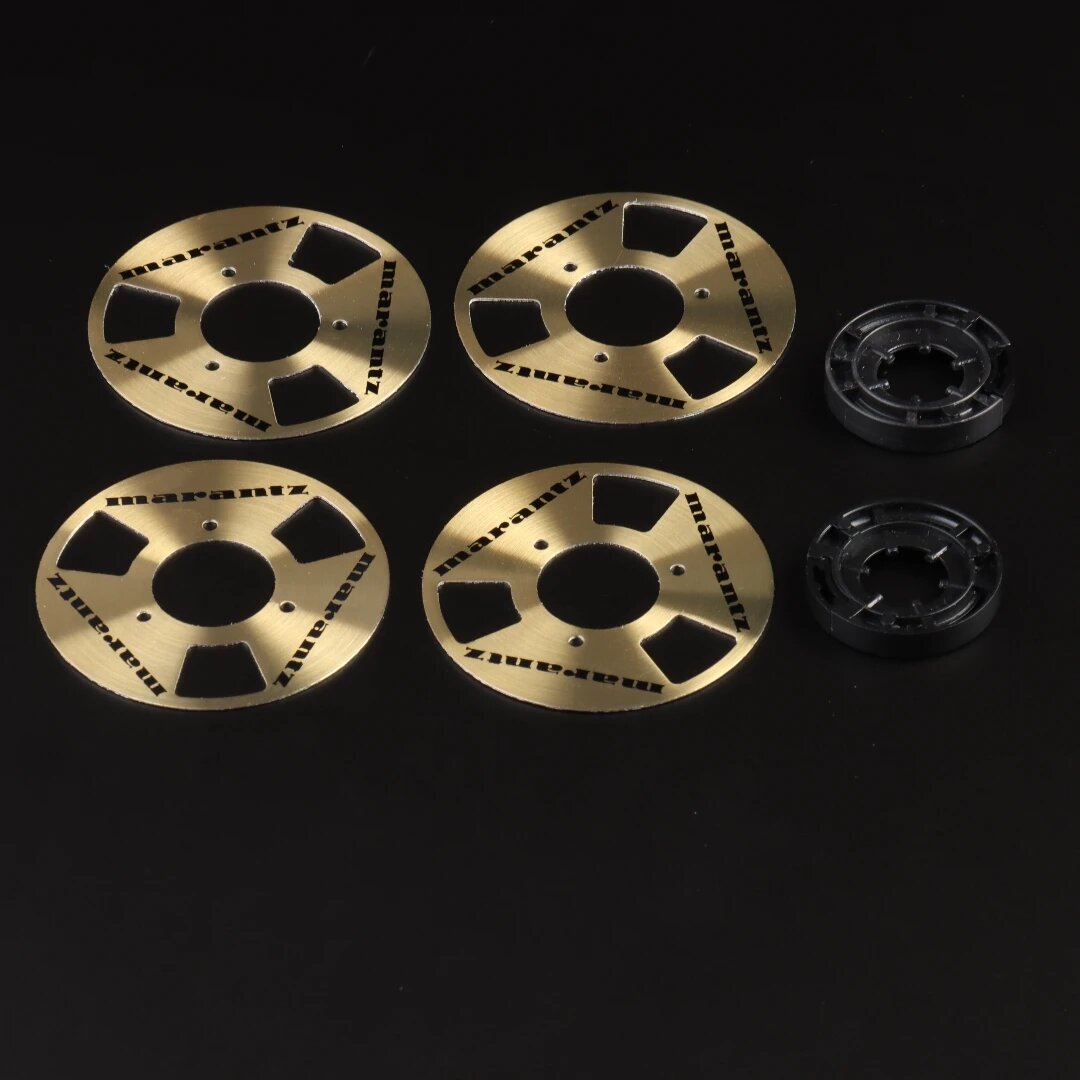 Самодельная (алюминиевая) кассета с катушкой-катушкой для кассеты с аудиозаписью — золото, серебро (упаковка из 4 катушек + 2 колеса)