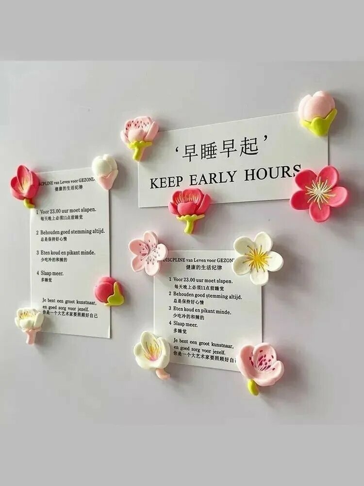 Магниты цветы Нежные смоляные магниты для холодильника и доски