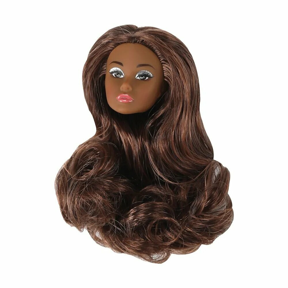 1 Штука 1/6 Кукольных аксессуаров для головы куклы Барби с каштановыми вьющимися волосами
