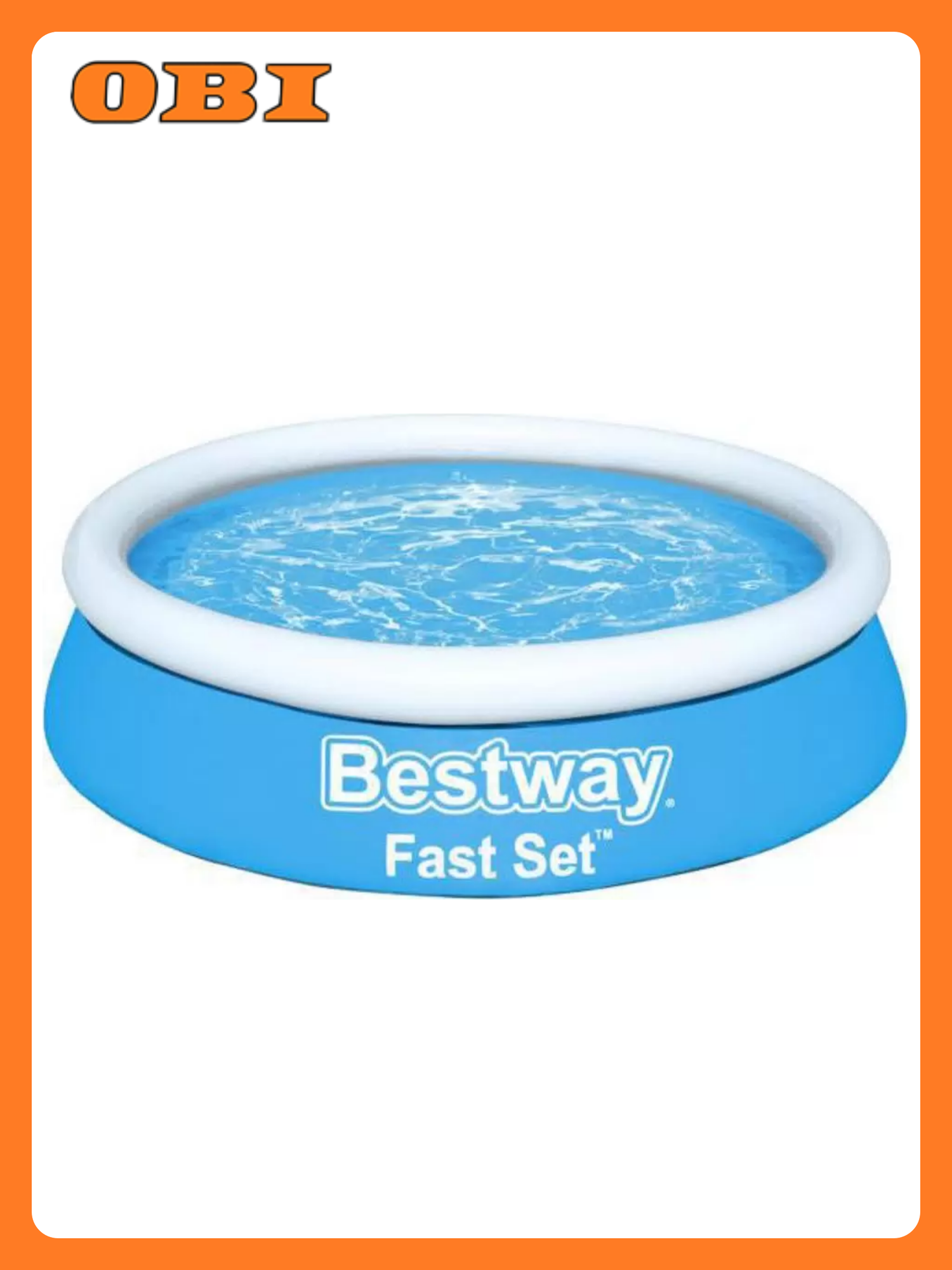 Бассейн Bestway Fast Set, надувной, круглый, с жестким дном, синий, 183х183х51 см