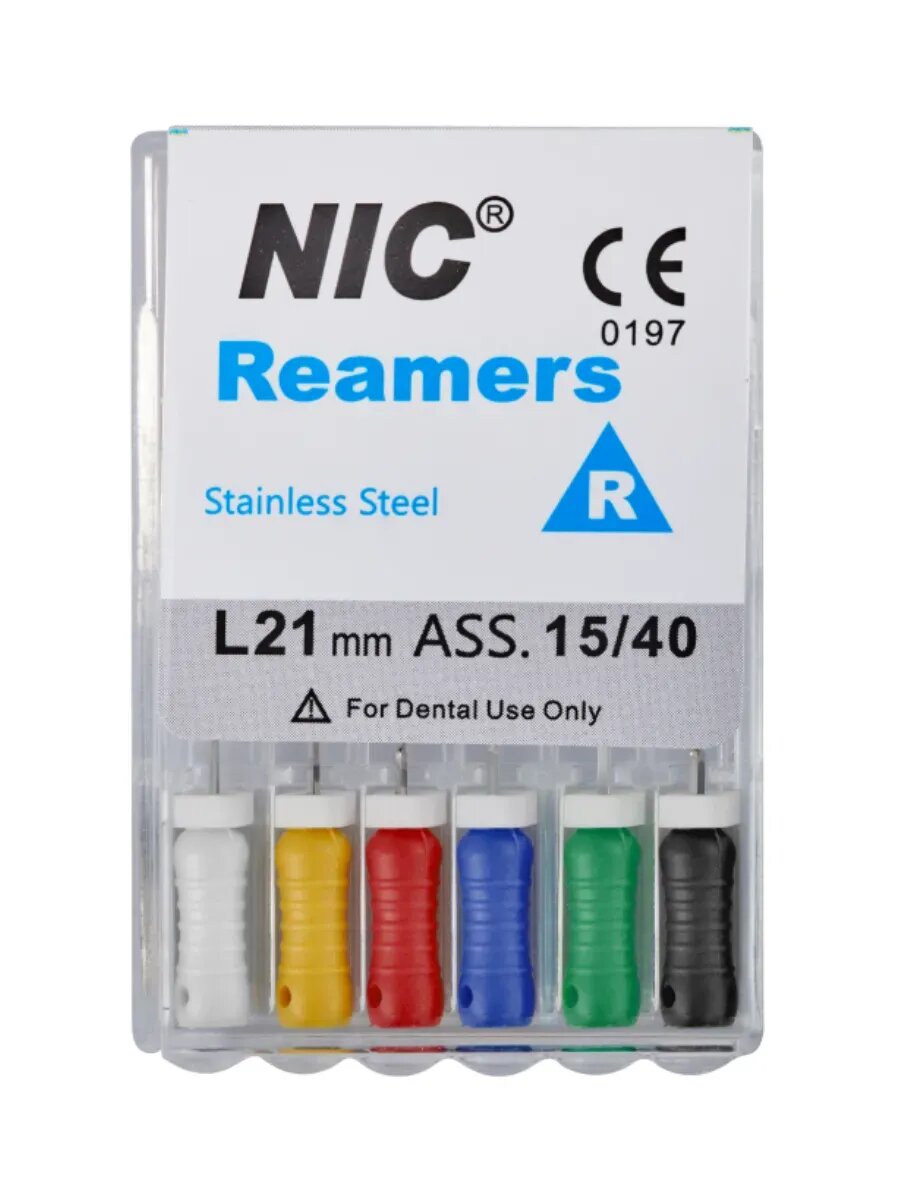 Reamers Nic № 025 25 мм, 6 шт. - ручной каналорасширитель