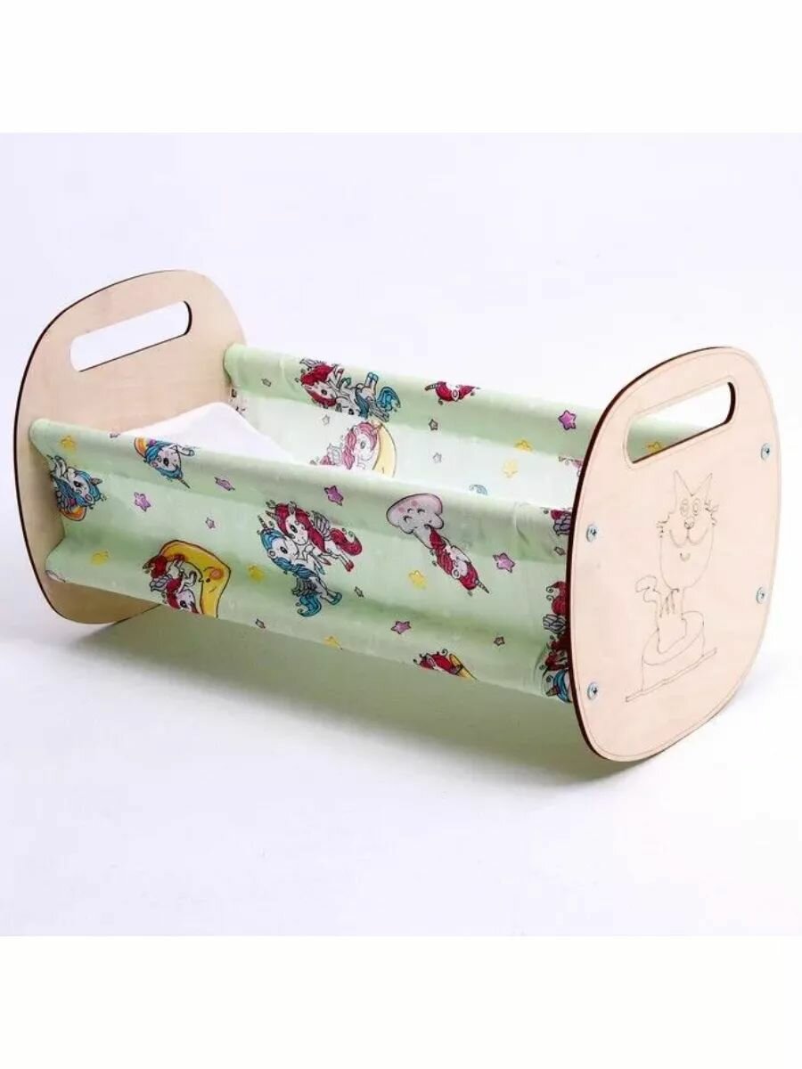 Деревянная кроватка для куклы до 40 см