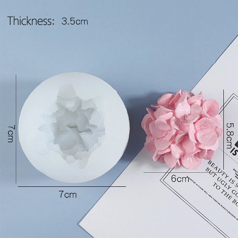 Силиконовая форма 3D гортензия, Цвет: Hydrangea
