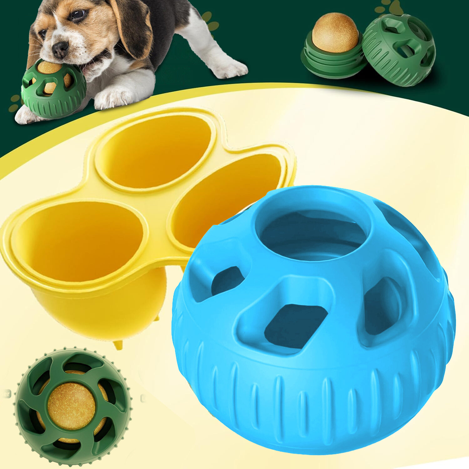 Синий медленный кормовой шар с формой, игрушка-чип для собак, набор аксессуаров