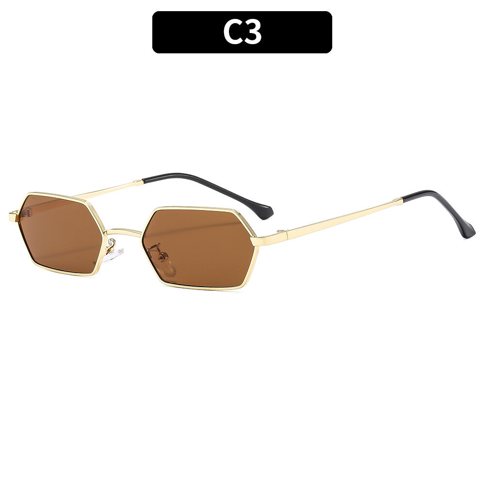 Style Многоугольные очки Защита от УФ Унисекс Металлическая оправа/