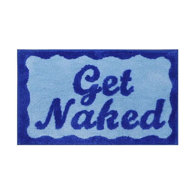 Коврик для ванной комнаты с розовой надписью "GET NAKED", ворсистый, нескользящий, впитывающий воду, декоративный коврик для комнаты, коврик у двери ванной.
