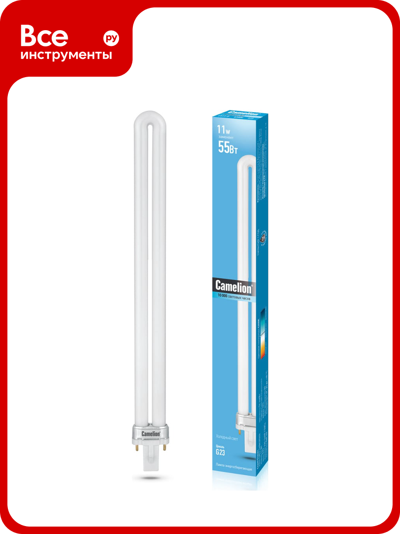 Лампа люминесцентная 11Вт LH11-U/842/G23 Camelion 3159 для настольных ламп