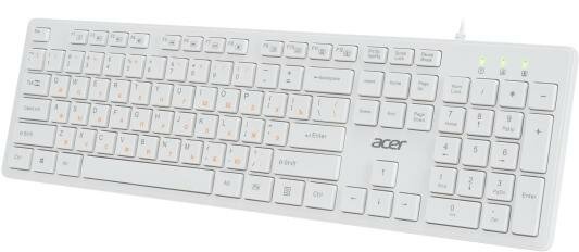 Клавиатура Acer OKW123, USB, белый [zl. kbdee.00d]