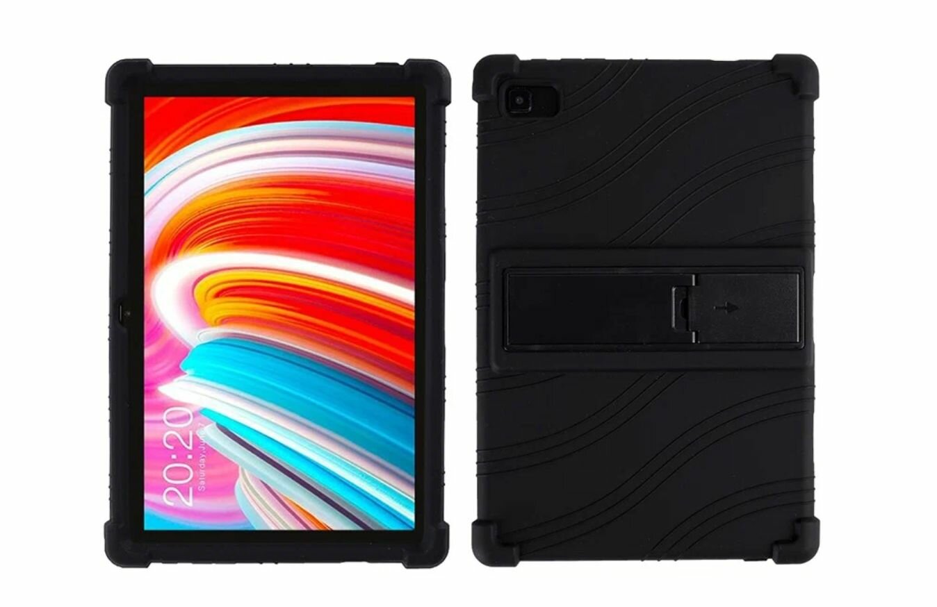 Силиконовый противоударный чехол MyPads для Teclast M40 / M40 Pro / Teclast P20 HD с подставкой черный