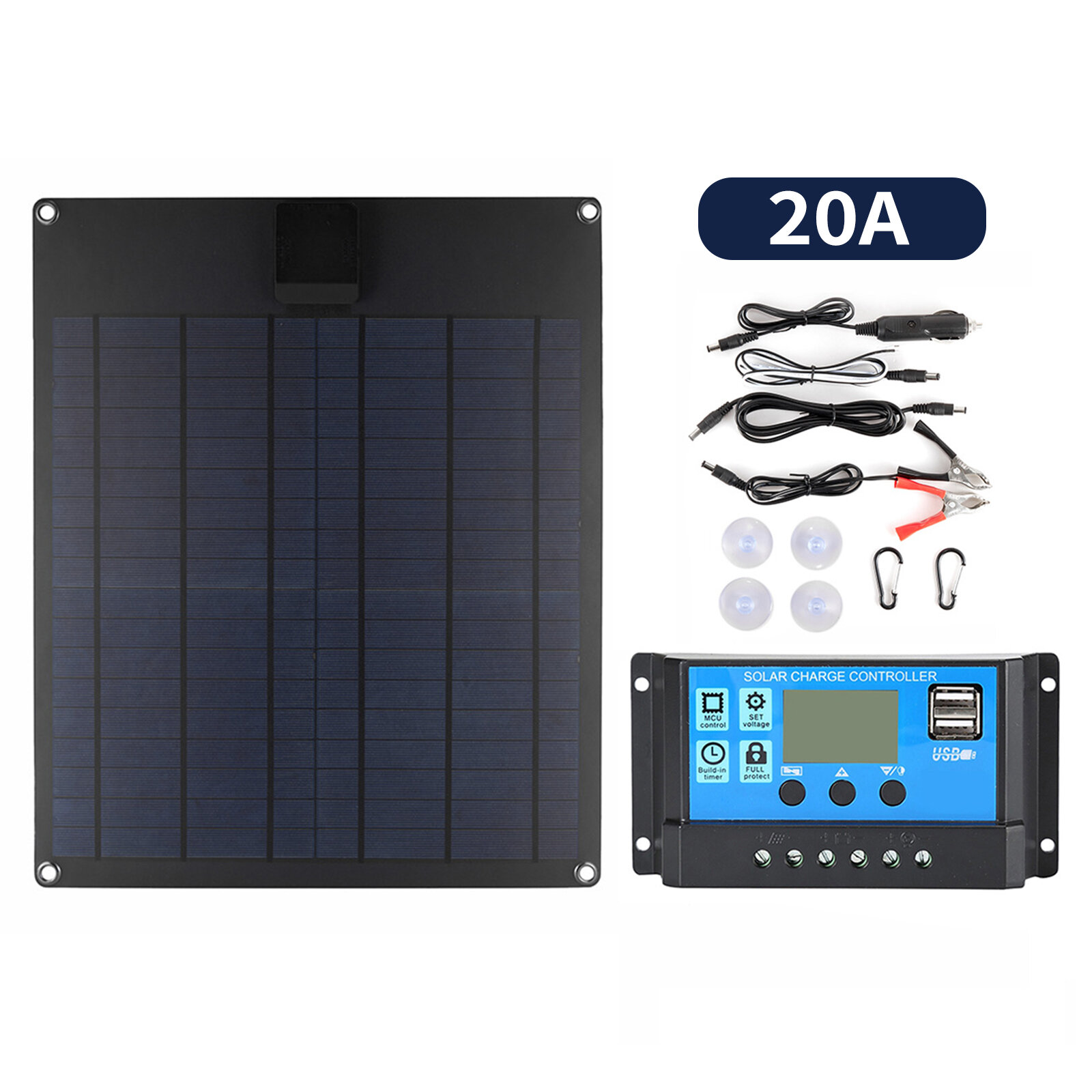 Солнечная Панель: 300W Гибкий Комплект с Контроллером 20A - Высокая Эффективность для Кемпинга Солнечное Зарядное Устройство с USB для Автомобиля и Электроники