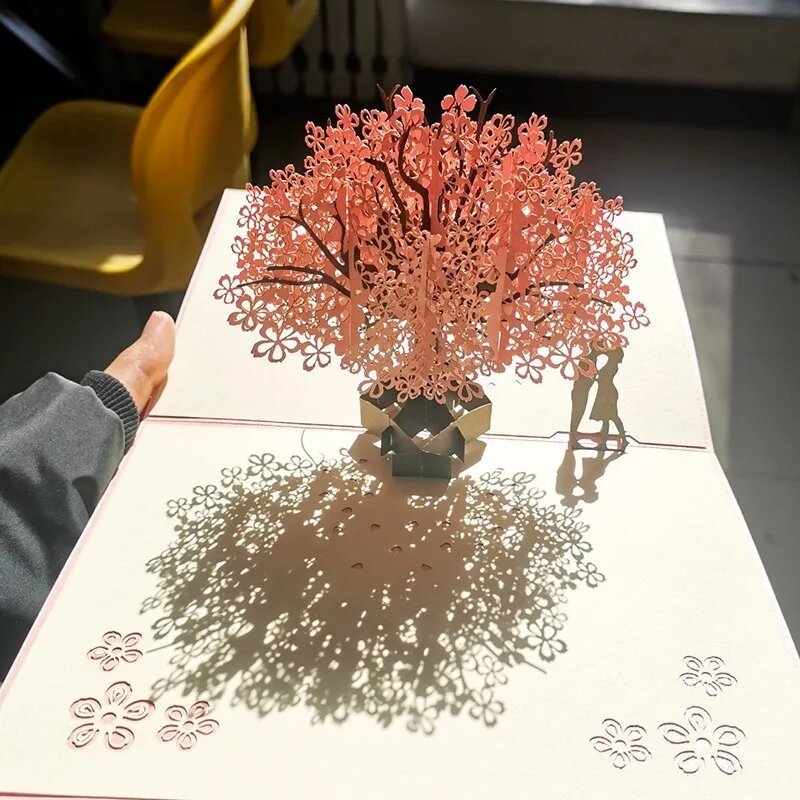 3D открытка с цветами F