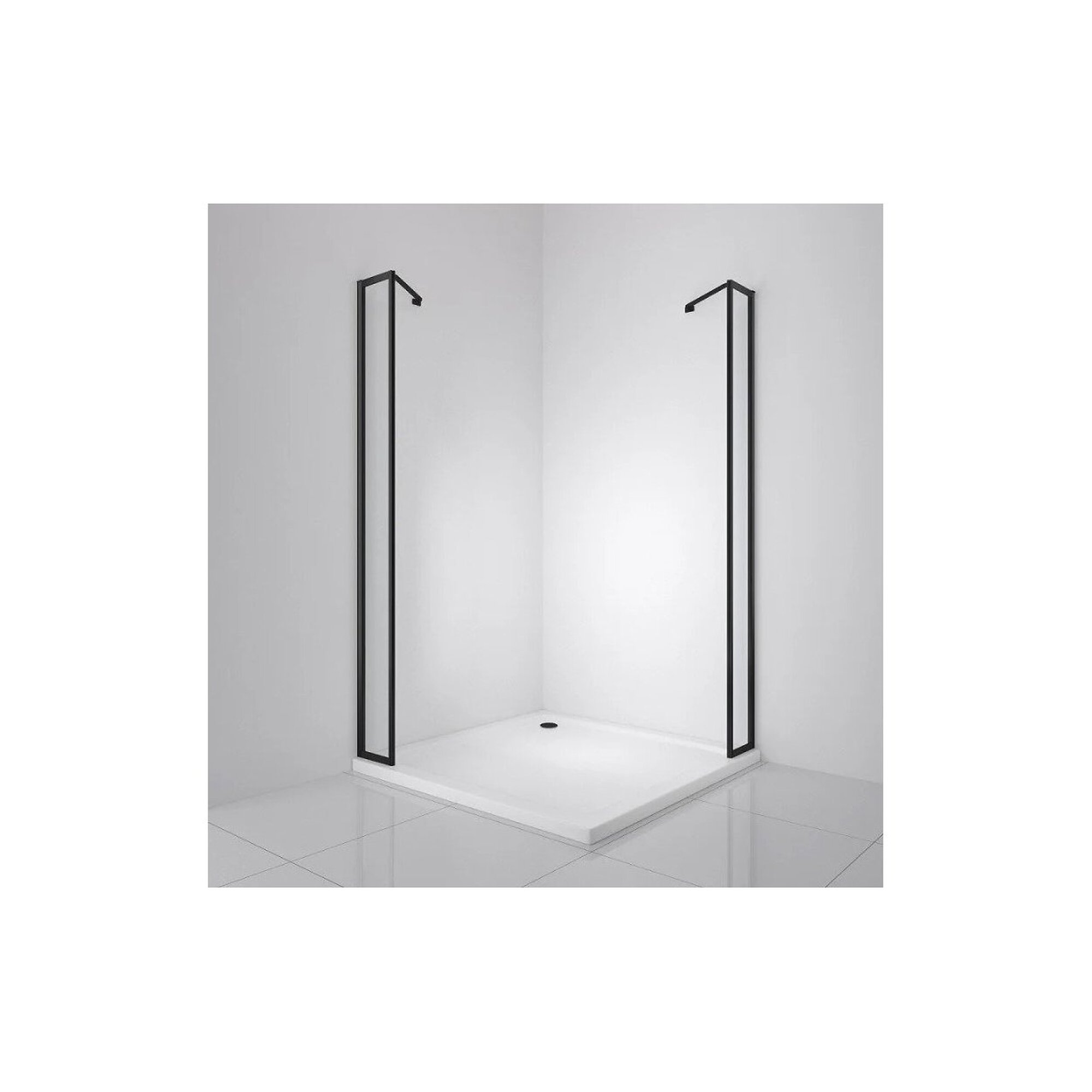 Боковая панель BelBagno LUCE-20-FIX-C-NERO черный, стекло прозрачное 6 мм (1950х200)