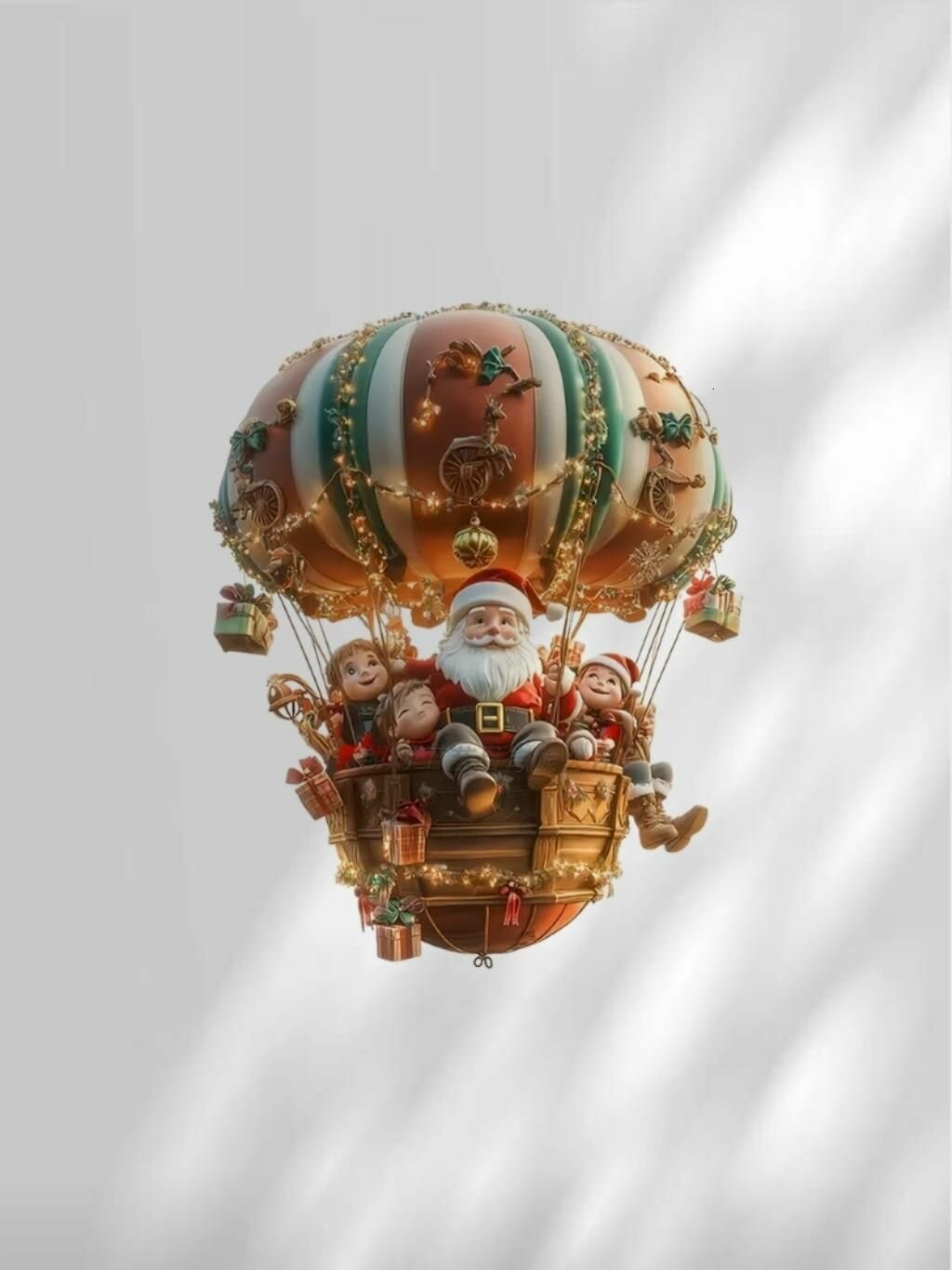 Новогодний акриловый шар с воздушным шаром, - S - B