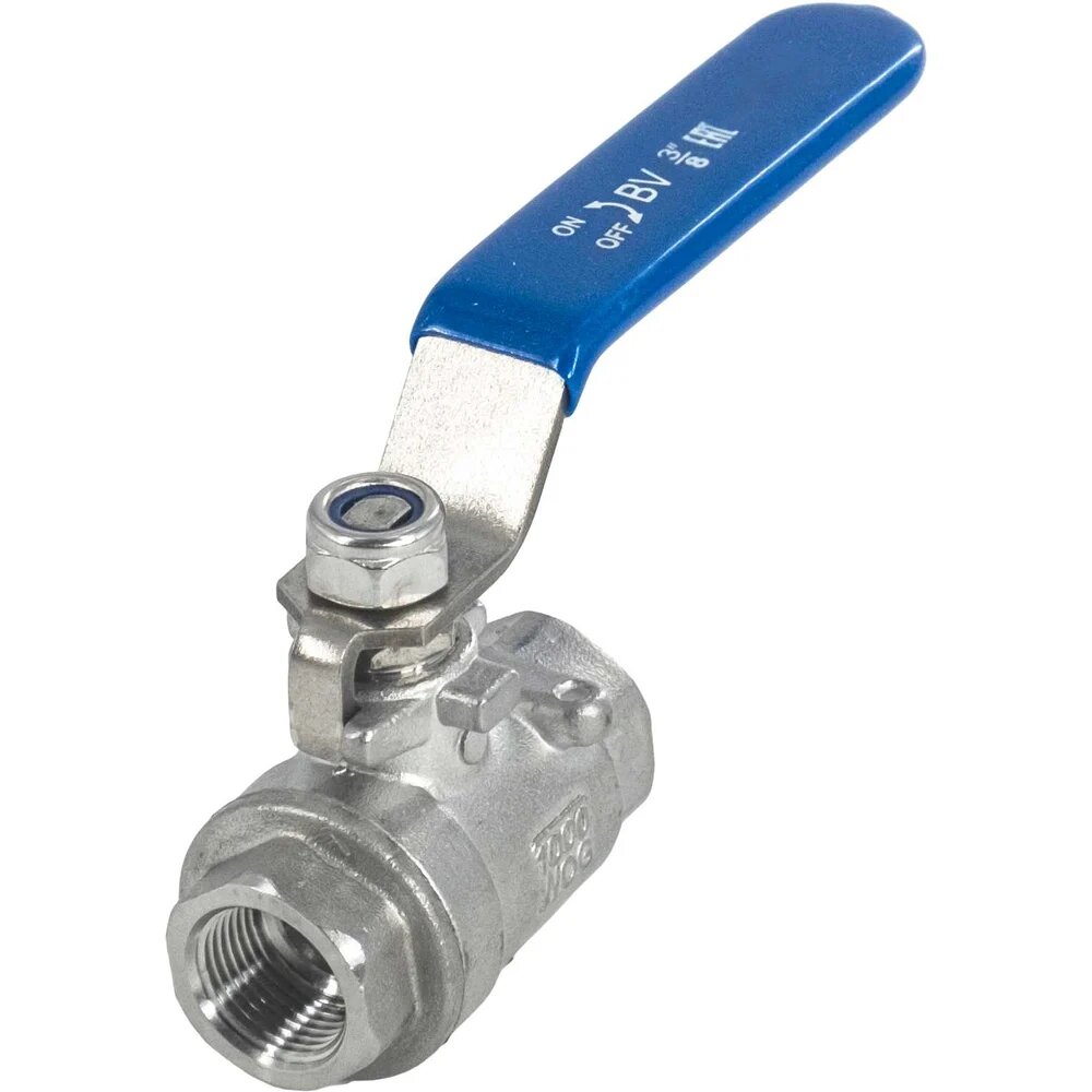 Кран шаровый муфтовый двусоставной нержавеющий NEWKEY (2PC) AISI304 DN10 (3/8"), (CF8), PN64 NK-BML10/4