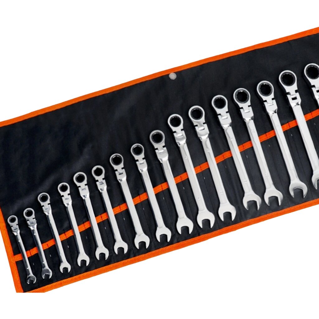 17шт Гибкий Гаечный Ключ С Храповым Механизмом 8-24 мм Гаечный Ключ С Храповым Механизмом Комбинированный Гибкий Гаечный Ключ Быстроразъемный Гаечный Ключ