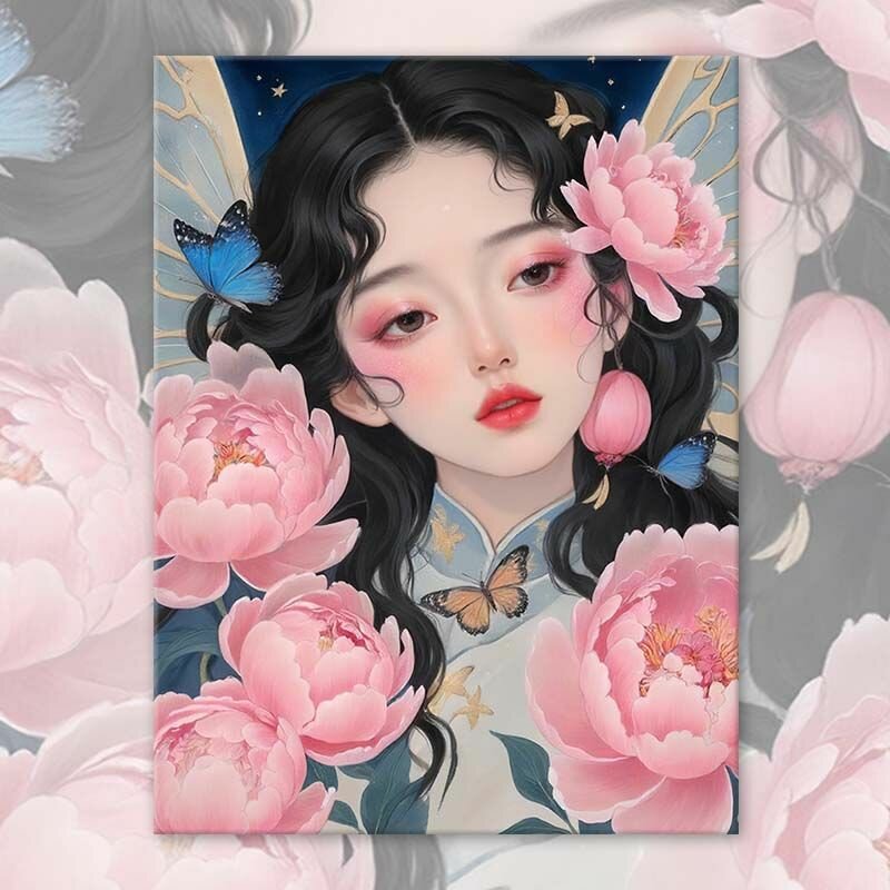 Горячая распродажаЦифровая масляная живопись для девочек-цветочниц, DIY раскраска, ручная роспись, акриловая масляная краска, снятие стресса, исцеляющая живопись