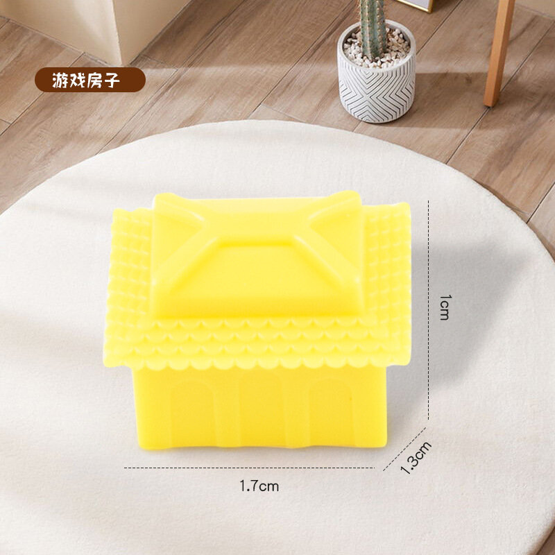 Набор игровых элементов 3D маленький домик, желтый, 1 шт. для детских настольных игр