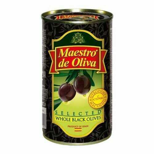 Маслины MAESTRO DE OLIVA Отборные с костью /жесть/ 360г