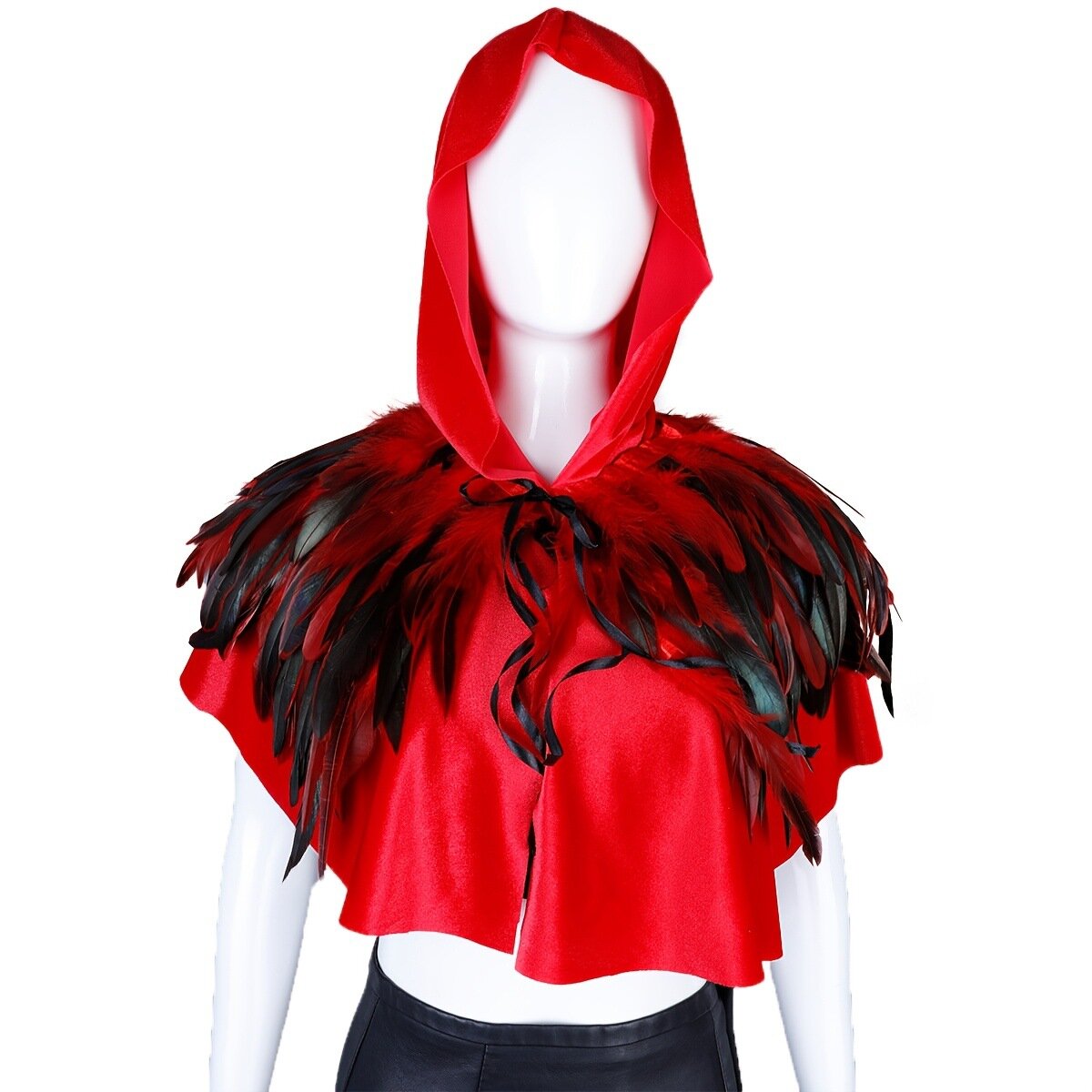 2026 Перьевая шаль Короткий бархатный плащ Хэллоуин Выступление Танец Перьевой фальшивый воротник Шарф Перьевой плащ