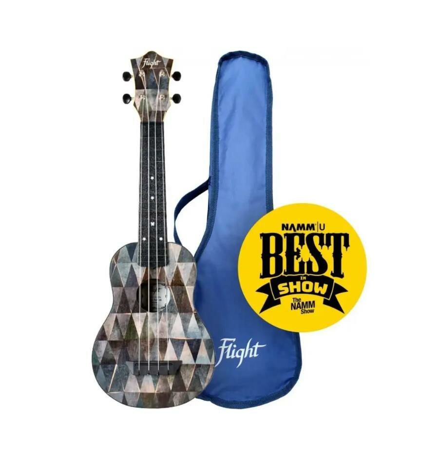 Укулеле FLIGHT TUS-40 ARCANA Travel сопрано черная с рисунком пластик