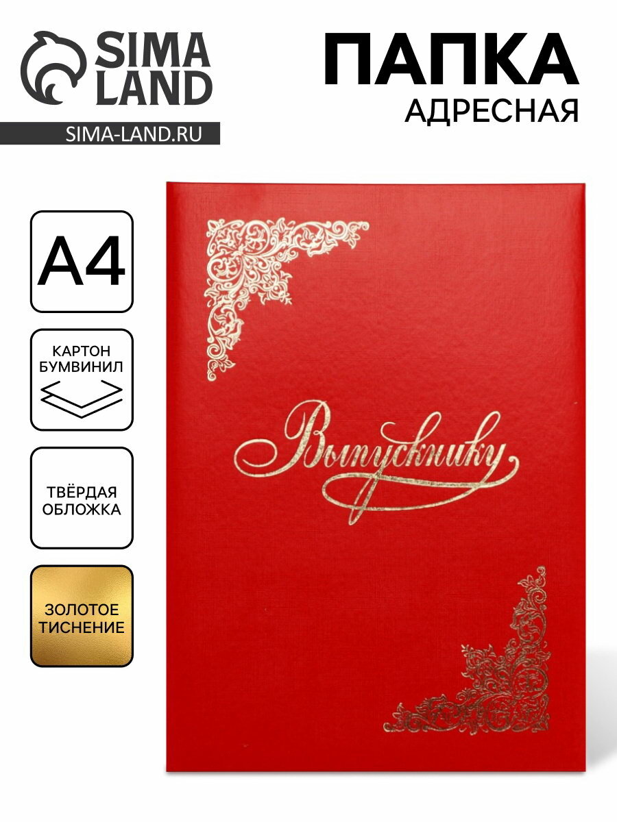 Папка адресная "Выпускнику", А4, особенность: стандартные, отделка: тиснение