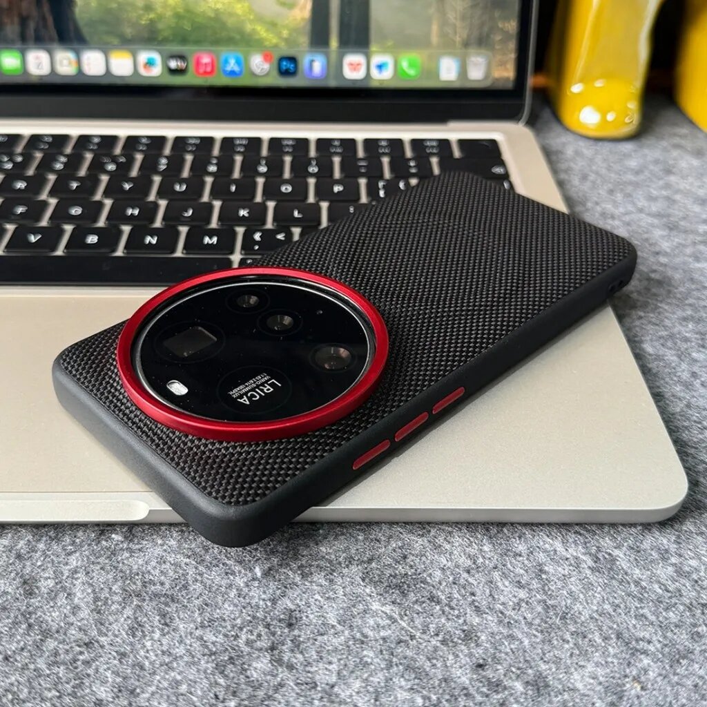 Магнитный нейлоновый тканый чехол Magsafe для Xiaomi 17 Ultra 17T Pro 13 14 Сяоми 13 Ультра, Black