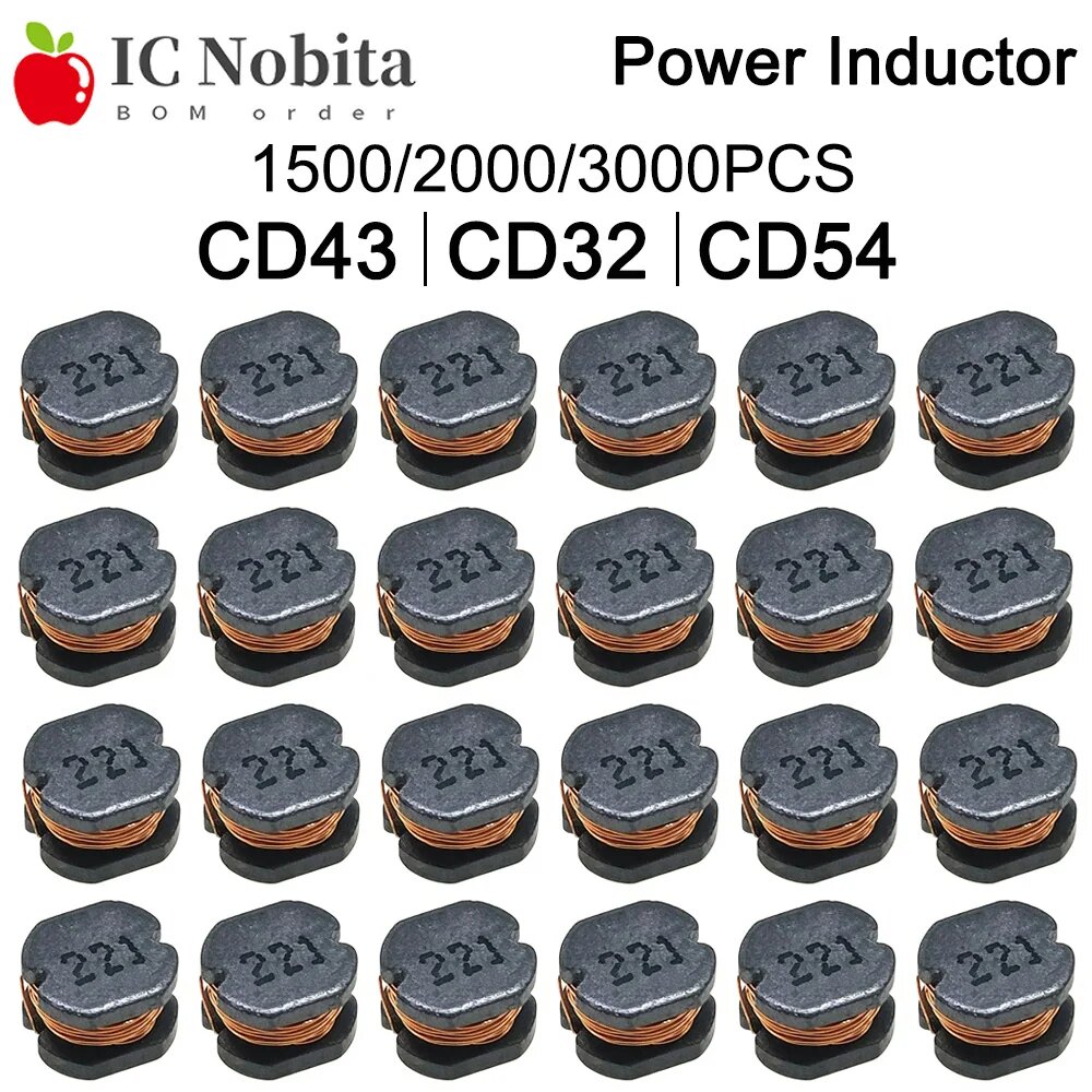 Силовые индукторы CD43 CD32 CD54 SMD с медным сердечником CD54 1500PCS, 22UH(220)