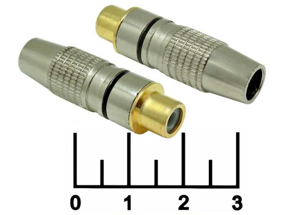 Разъем RCA гнездо на кабель gold черный (270)