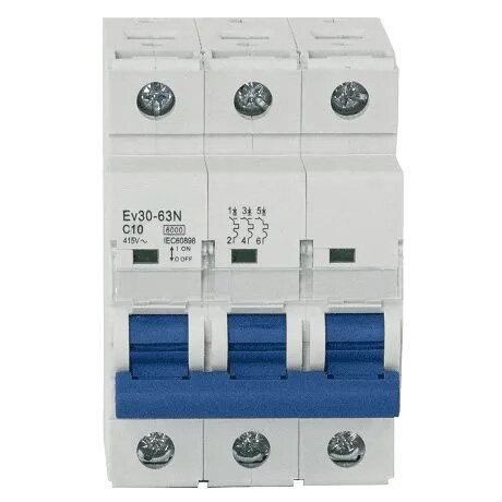 Авт. выключатель Ev30-63N 3P 6kA 10A C, нераздельный рычаг управления CB3422503610
