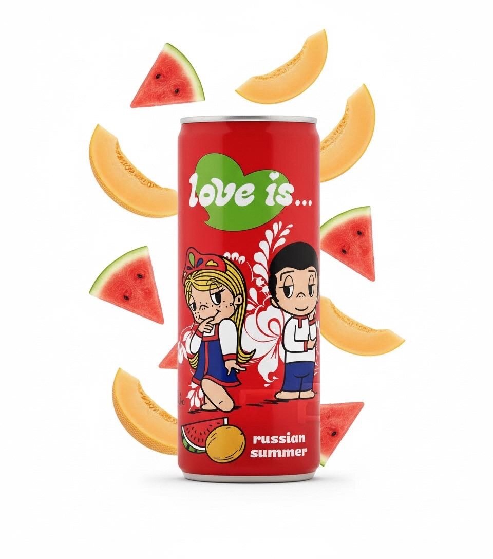 Газированный напиток LOVE IS Russian summer (Арбуз-Дыня), 250 мл х 1 шт.