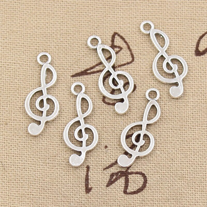 Шармы музыкальные скрипичные ключи, 30шт, L.26x10mm