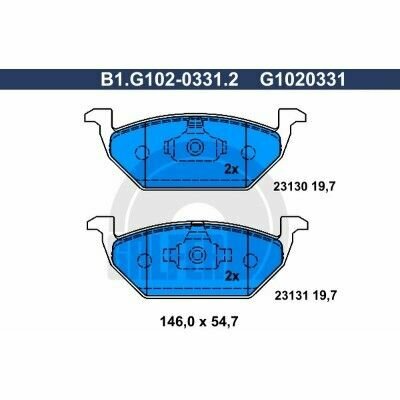 Колодки тормозные передние GALFER B1-G102-0331-2 Vw Golf IV 1j1 08, 97-06, 05 - Audi A3 8l1 09, 96- - Skoda Octavia Comerce