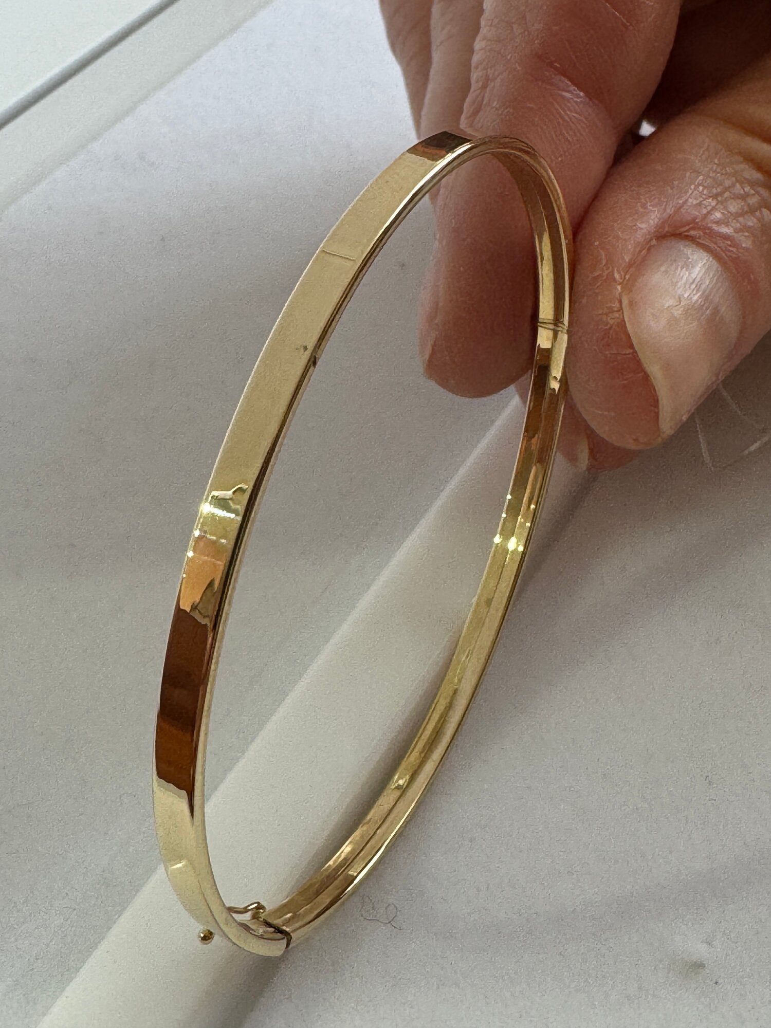 Жесткий браслет, желтое золото, 585 проба