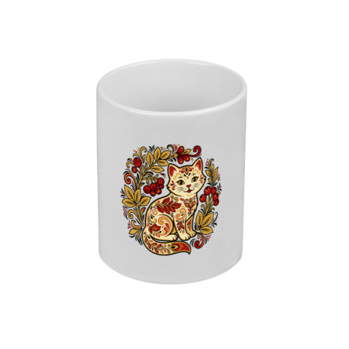 Кружка «кошка хохлома» (белый)
