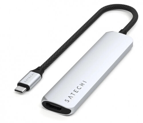 Док-станция Satechi ST-P6SS 6-IN-1 USB-C SLIM MULTIPORT ADAPTER, SILVER