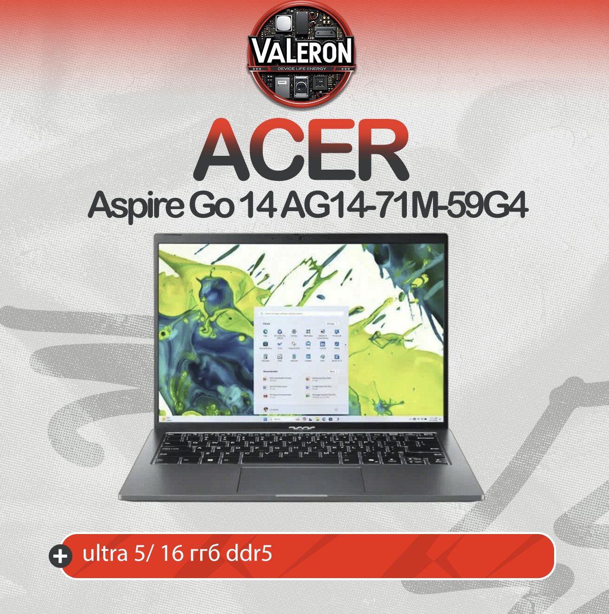 Ноутбук для дома и работы, Ноутбук Acer Aspire Go 14 AG14-71M-59G4 NX. JFWCD.002 ultra 5