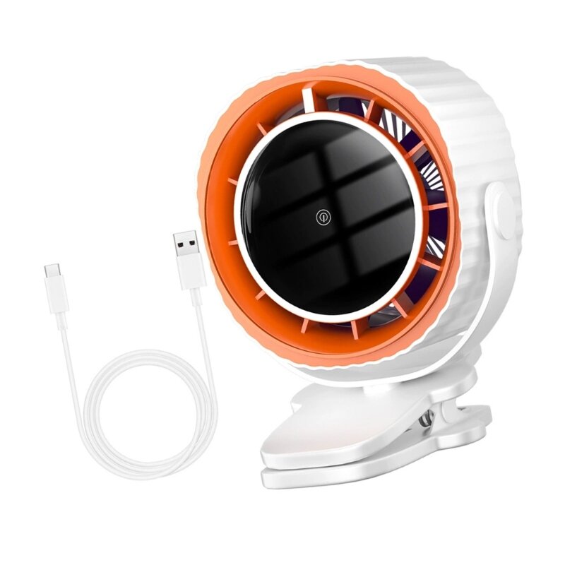 Небольшой Зажимной вентилятор Тихий Домашний Охлаждающий Вентилятор с 5 Регулируемыми скоростями вращения Текстура ABS Подходит для тумбочек для путешествий в помещении