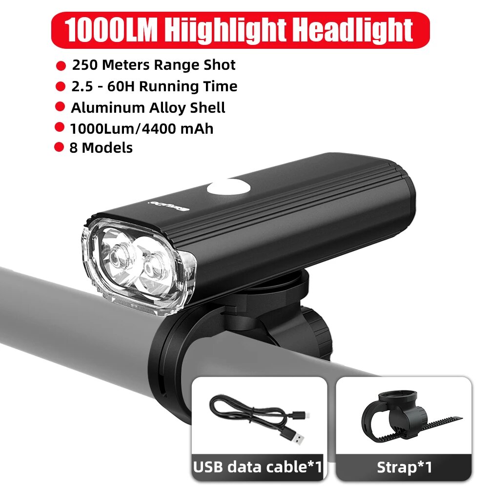 EasyDo велофонарь алюминиевый 1000 люмен ED3084