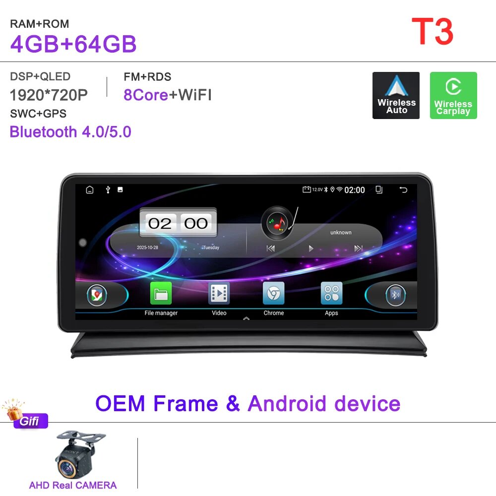 12,3-дюймовый автомобильный Android 15 для BMW X3 E83 2004 2005 ~ 2009, 4-64G CAM