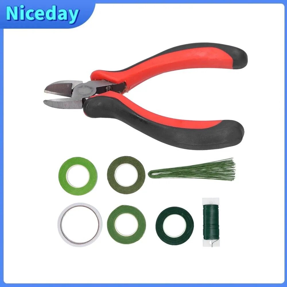 Набор садовых инструментов для флористики: кусачки, лента, проволока