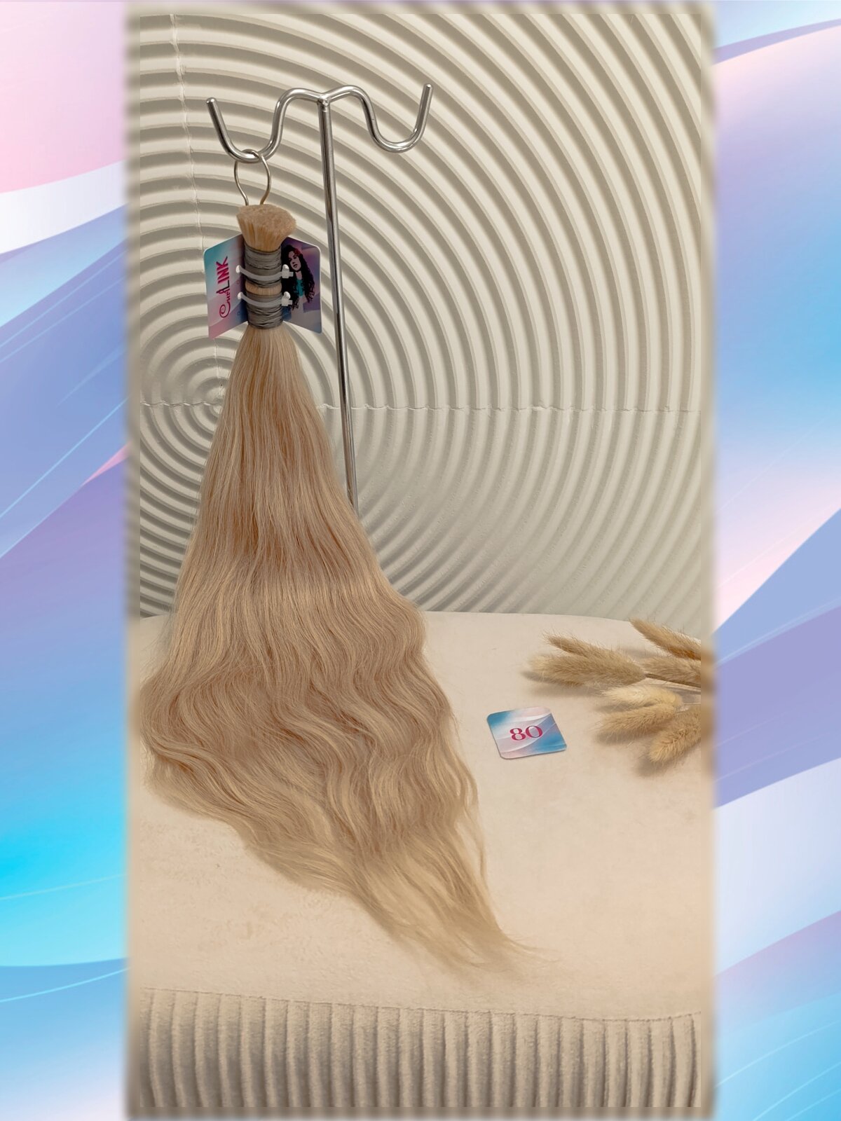 Волосы для наращивания CurlLink, натуральные, волнистые, кудрявые, 55 см