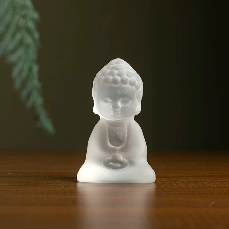 Матовая кристаллическая статуэтка Будды для автомобильной панели и домашнего декора