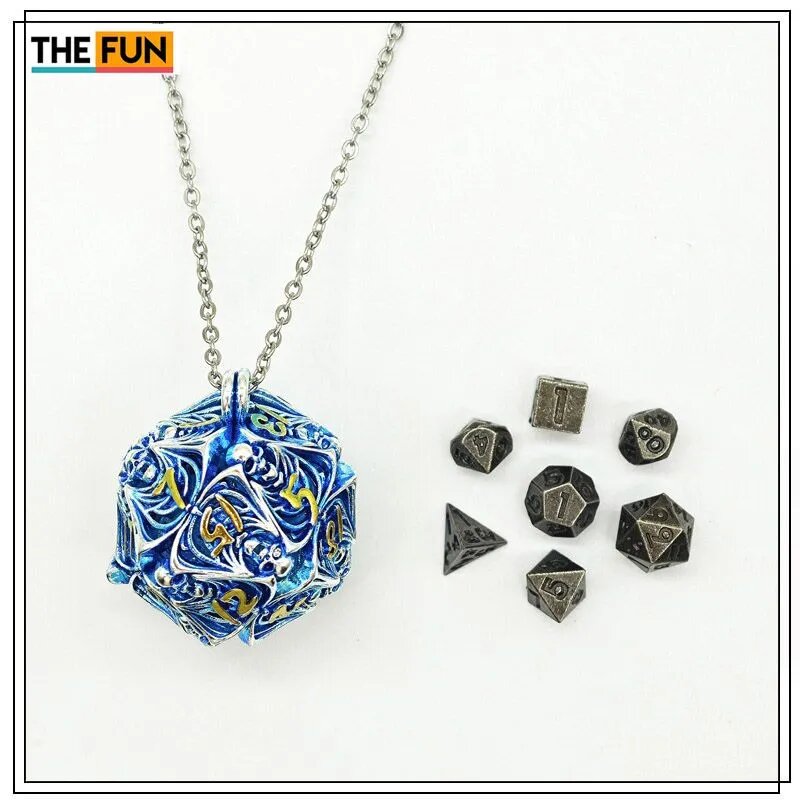 DnD Hollow D20 Metal Skull Tiny 7pcs Metal Dice , кубики метал для DnD и настольных ролевых игр (дайсы ДнД)