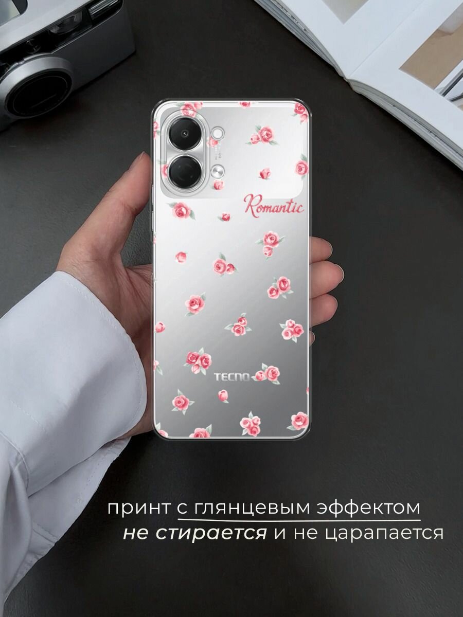 Силиконовый чехол на Tecno Spark Go 3 / Текно Спарк Го 3 с принтом Romantic 3 — фото 1